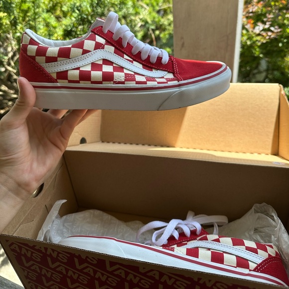 Shoes | Brand New Red Checkered Vans | Poshmark